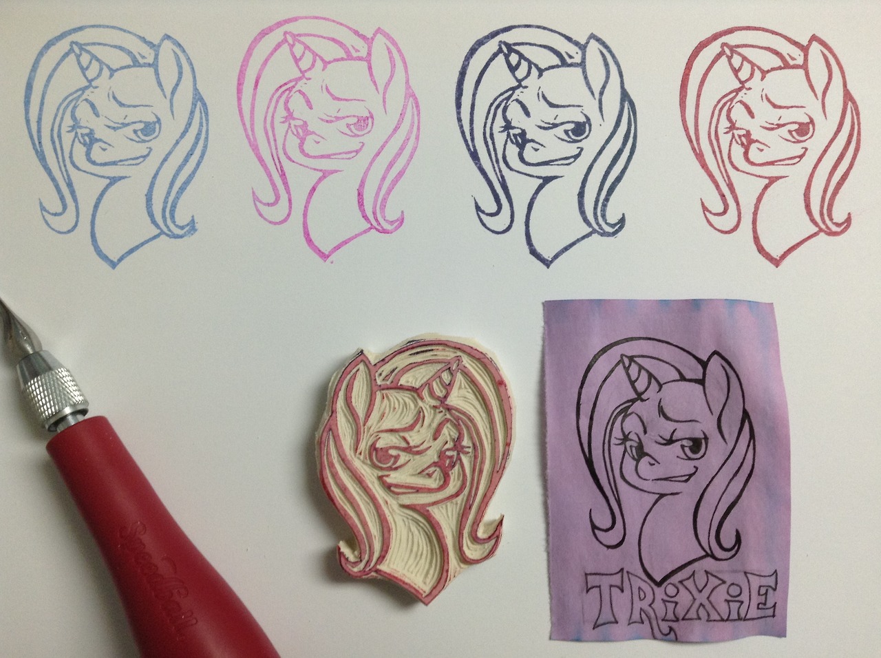 #721401 - safe, artist:sesshyspookypants, trixie, photo, smug, stamp ...