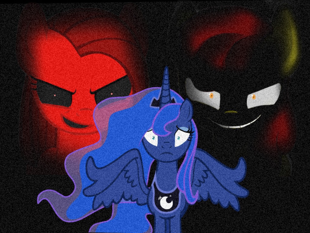 #728755 - semi-grimdark, pinkie pie, princess luna, luna game, g4 ...
