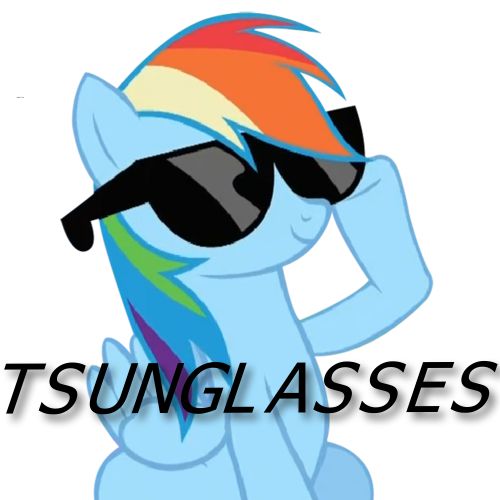 #817835 - safe, rainbow dash, pun, sunglasses, tsundere - Derpibooru