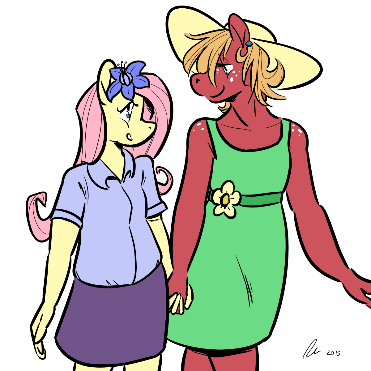 #993014 - safe, artist:rwl, big macintosh, fluttershy, anthro ...