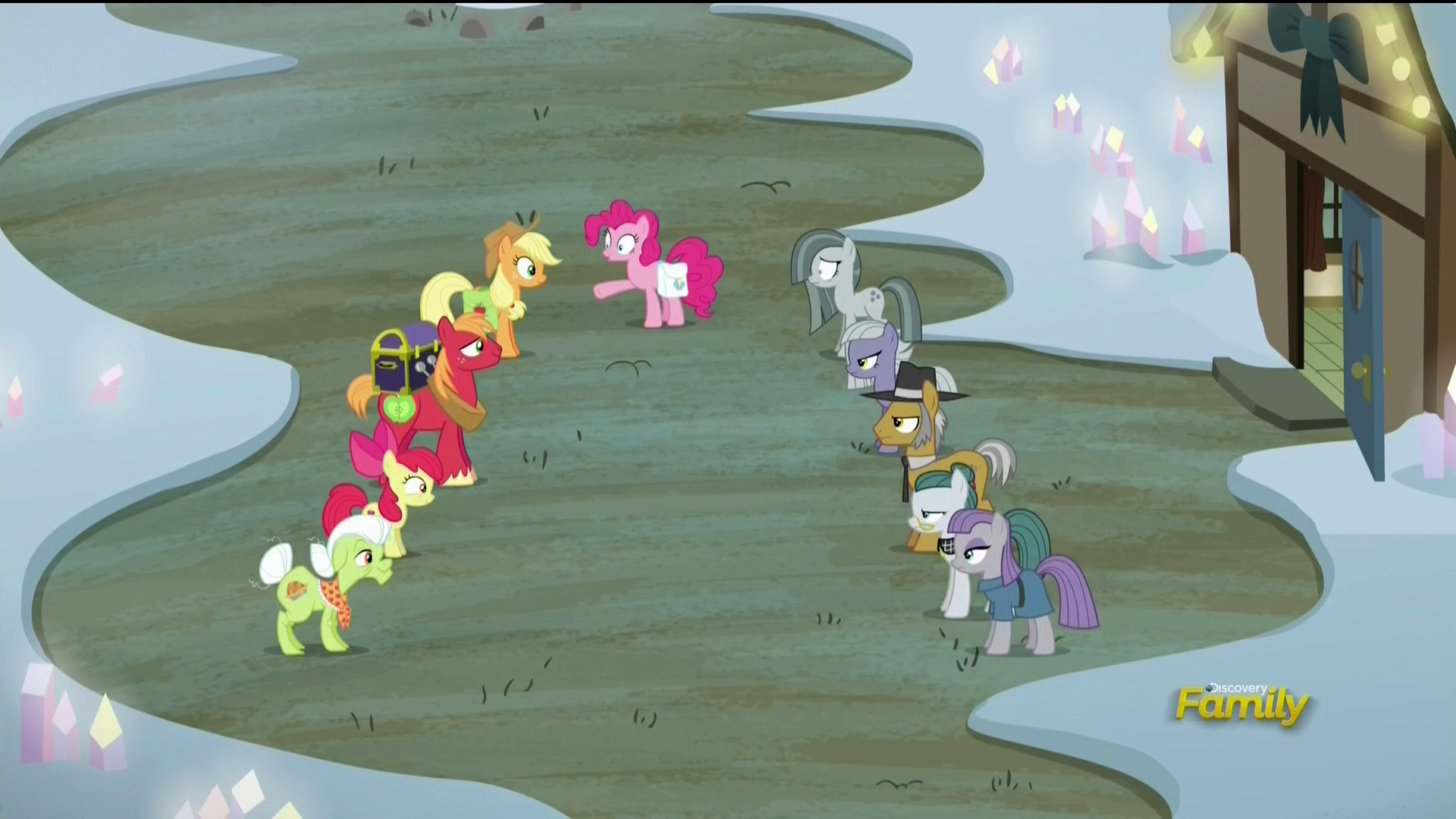 #1008743 - safe, screencap, apple bloom, applejack, big macintosh ...