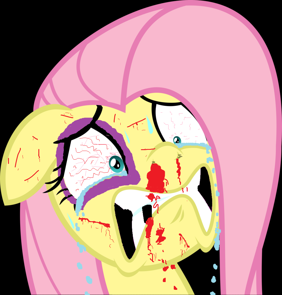#997214 - grimdark, edit, vector edit, fluttershy, g4, 1000 hours in ms paint, abuse, abuse edit ...