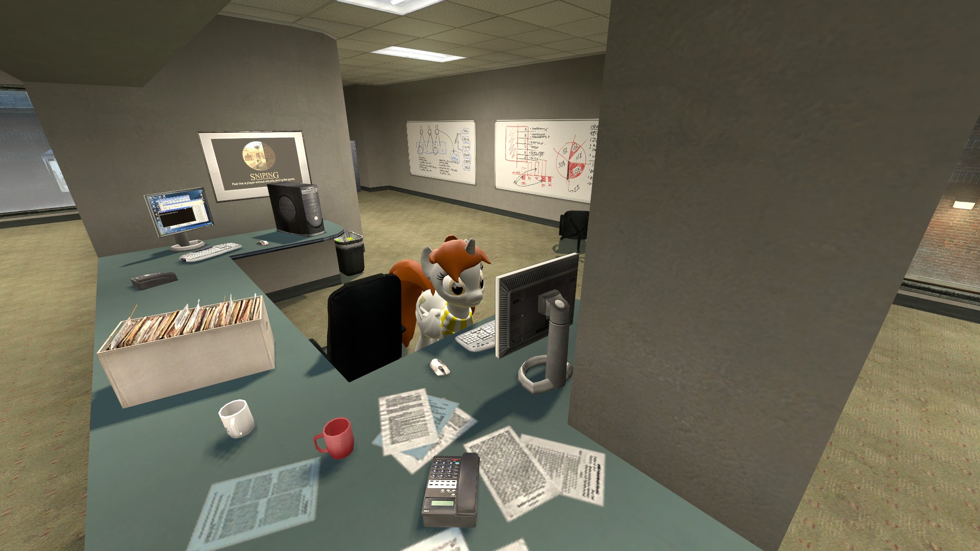 #1037251 - safe, oc, oc only, oc:mitchy, 3d, clothes, computer ...