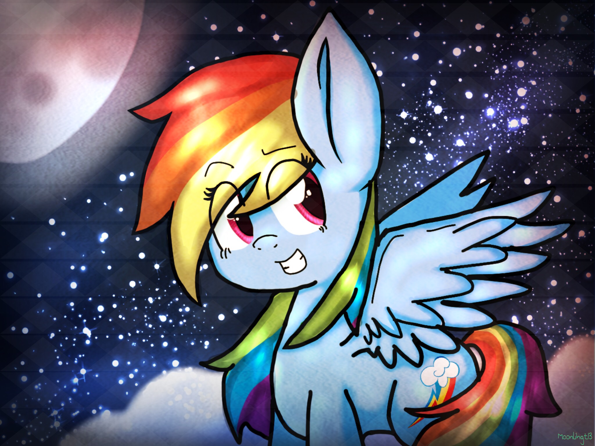 #832225 - safe, artist:moonlihgt13, rainbow dash, g4, backwards cutie ...