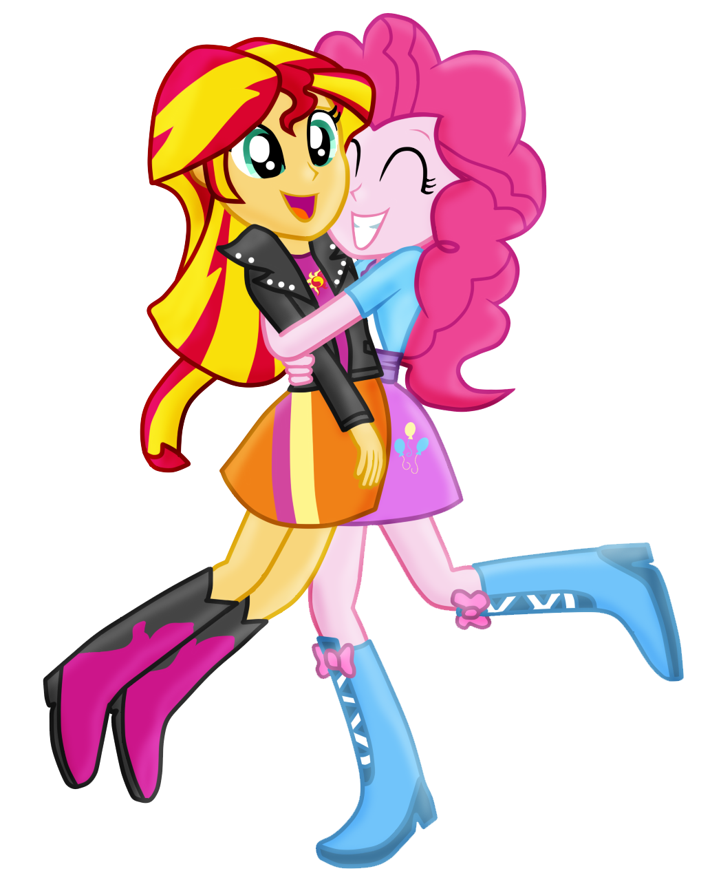 #835295 - safe, artist:majkashinoda626, pinkie pie, sunset shimmer ...