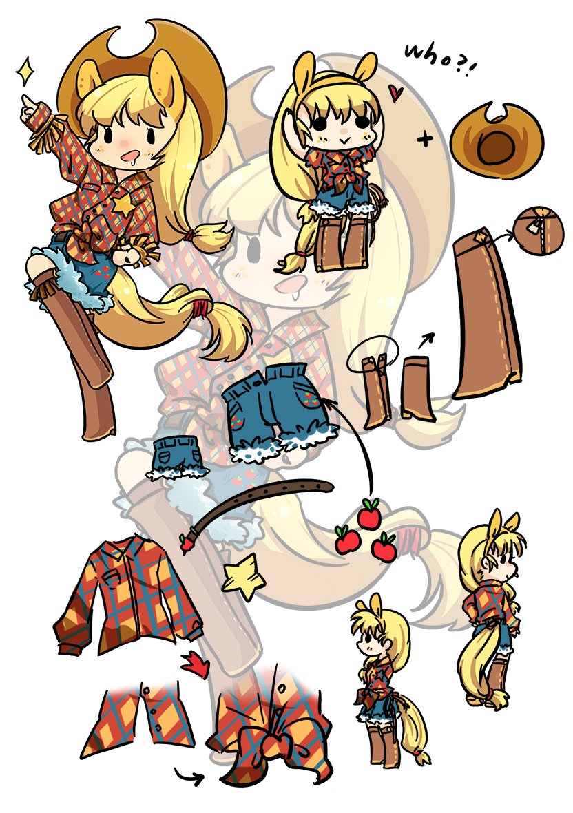 #837029 - safe, artist:yukandasama, applejack, human, g4, fake ears ...