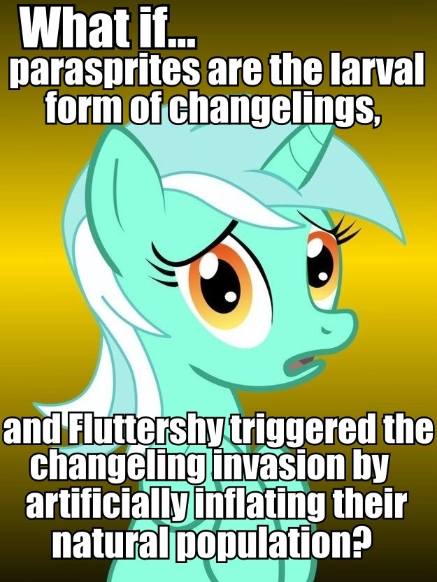 #824533 - safe, lyra heartstrings, parasprite, g4, conspiracy lyra ...