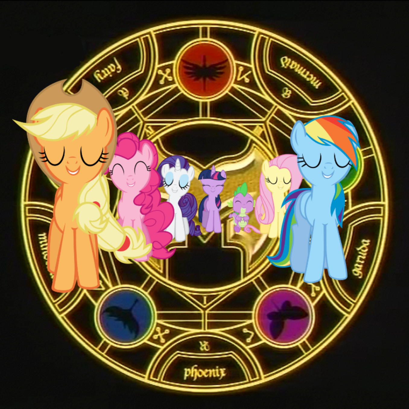 #883580 - safe, applejack, fluttershy, pinkie pie, rainbow dash, rarity ...