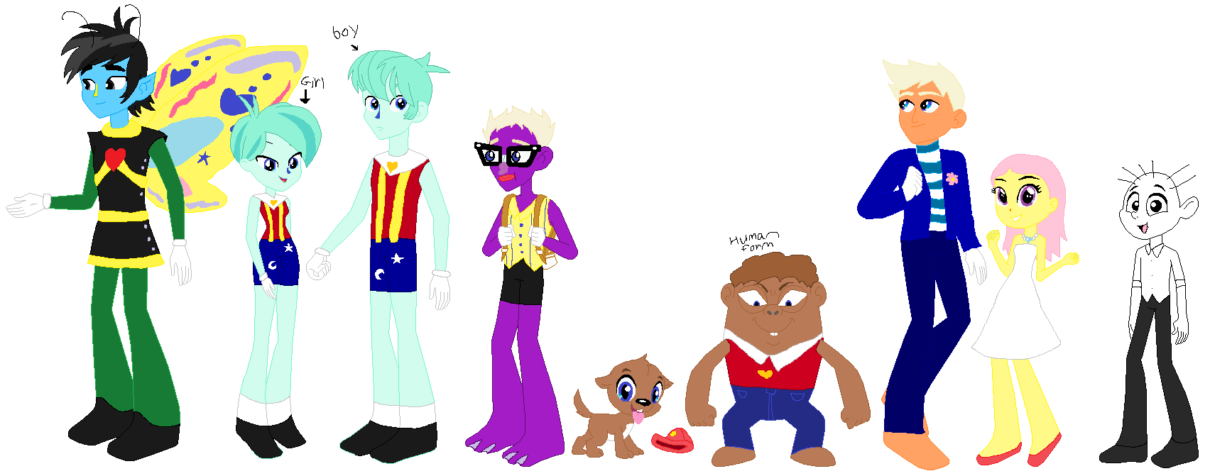 #884419 - safe, artist:pokeneo1234, human, crossover, don't hug me i'm ...