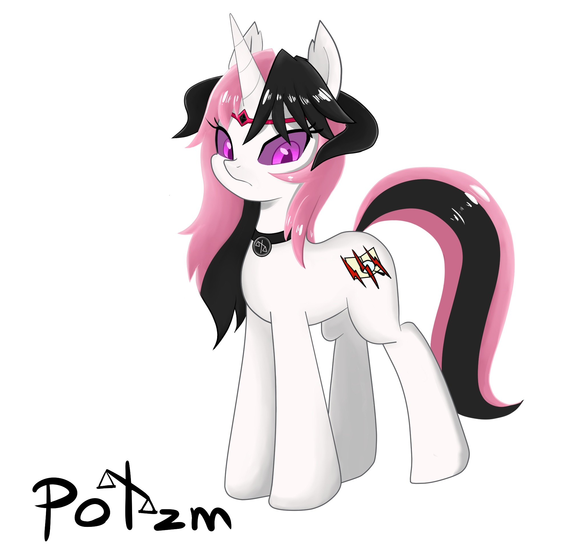 #896954 - artist:potzm, corrupted, evil, oc, oc:eawy, oc only, pony, safe, solo, unicorn ...