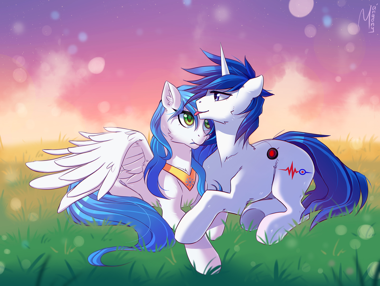 #922380 - safe, artist:margony, oc, oc only, oc:bloody sky, oc:snow aky ...