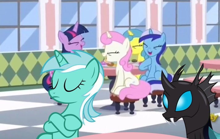 #939779 - safe, edit, kevin (changeling), lemon hearts, lyra ...