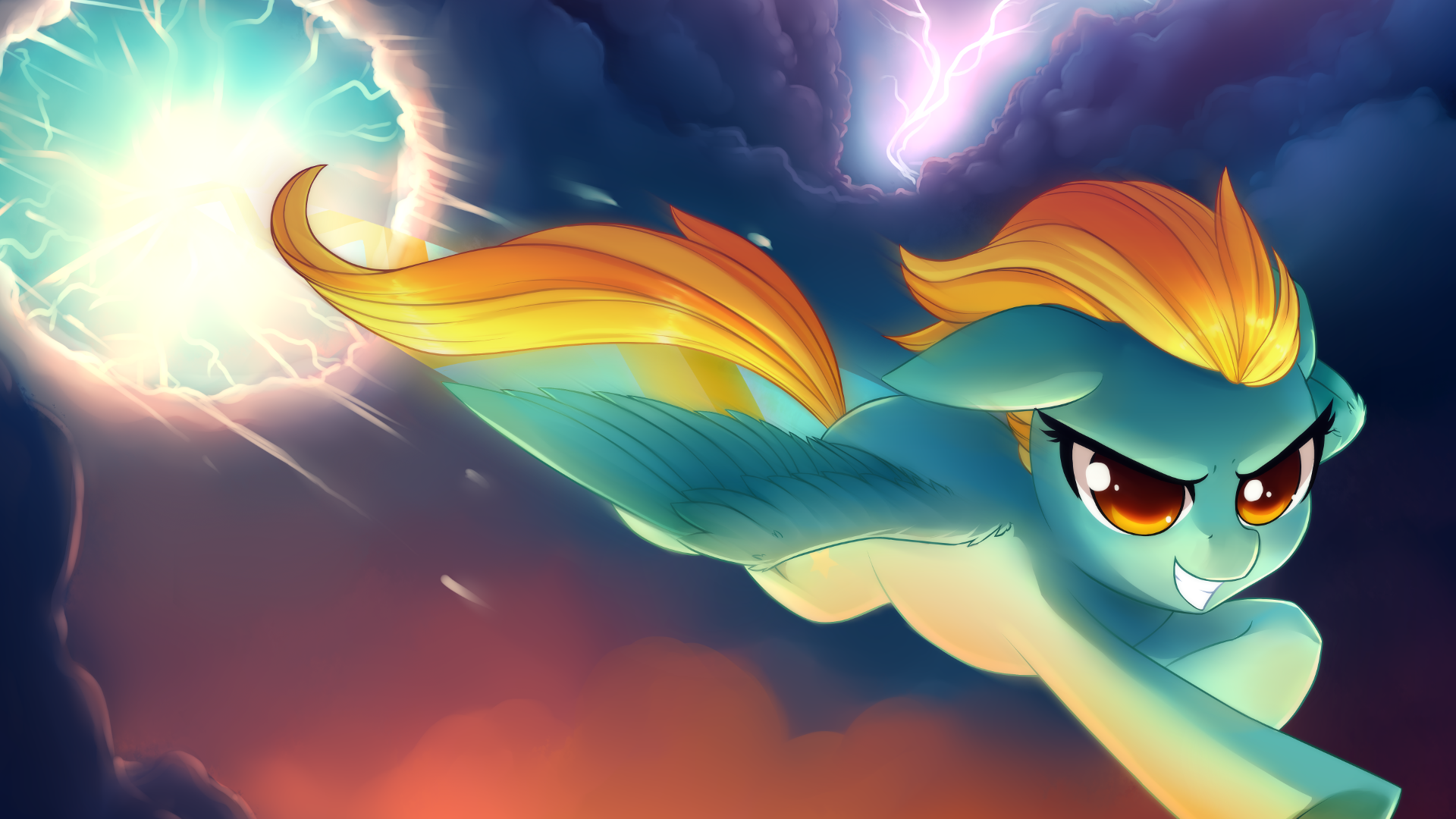 #931603 - safe, artist:starshinebeast, lightning dust, pegasus, pony ...