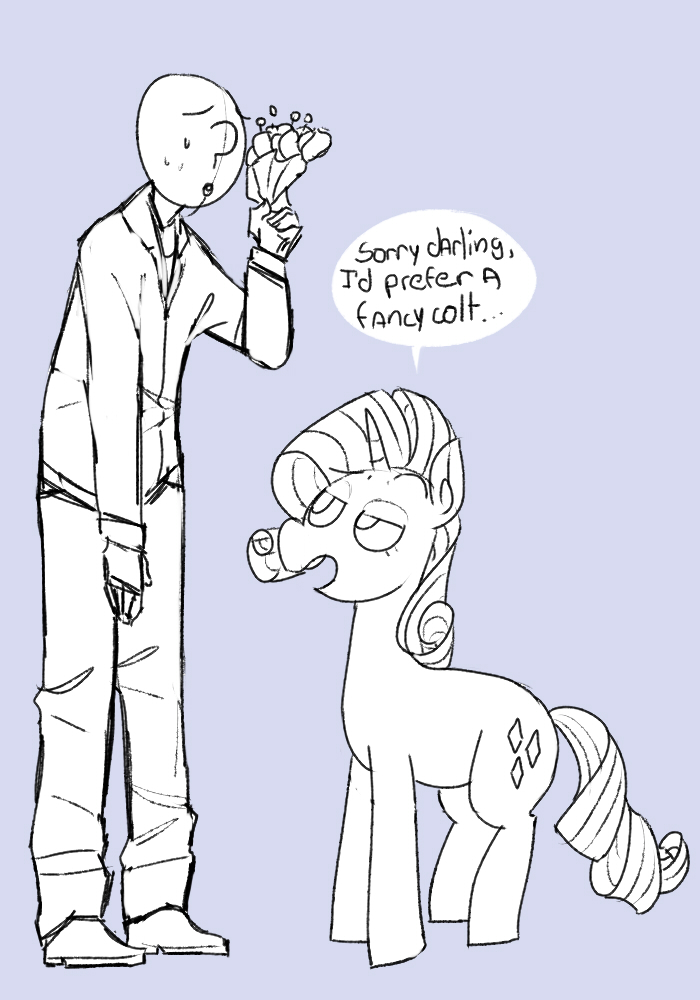 #968123 - safe, artist:ponehanon, rarity, oc, oc:anon, human, pony ...