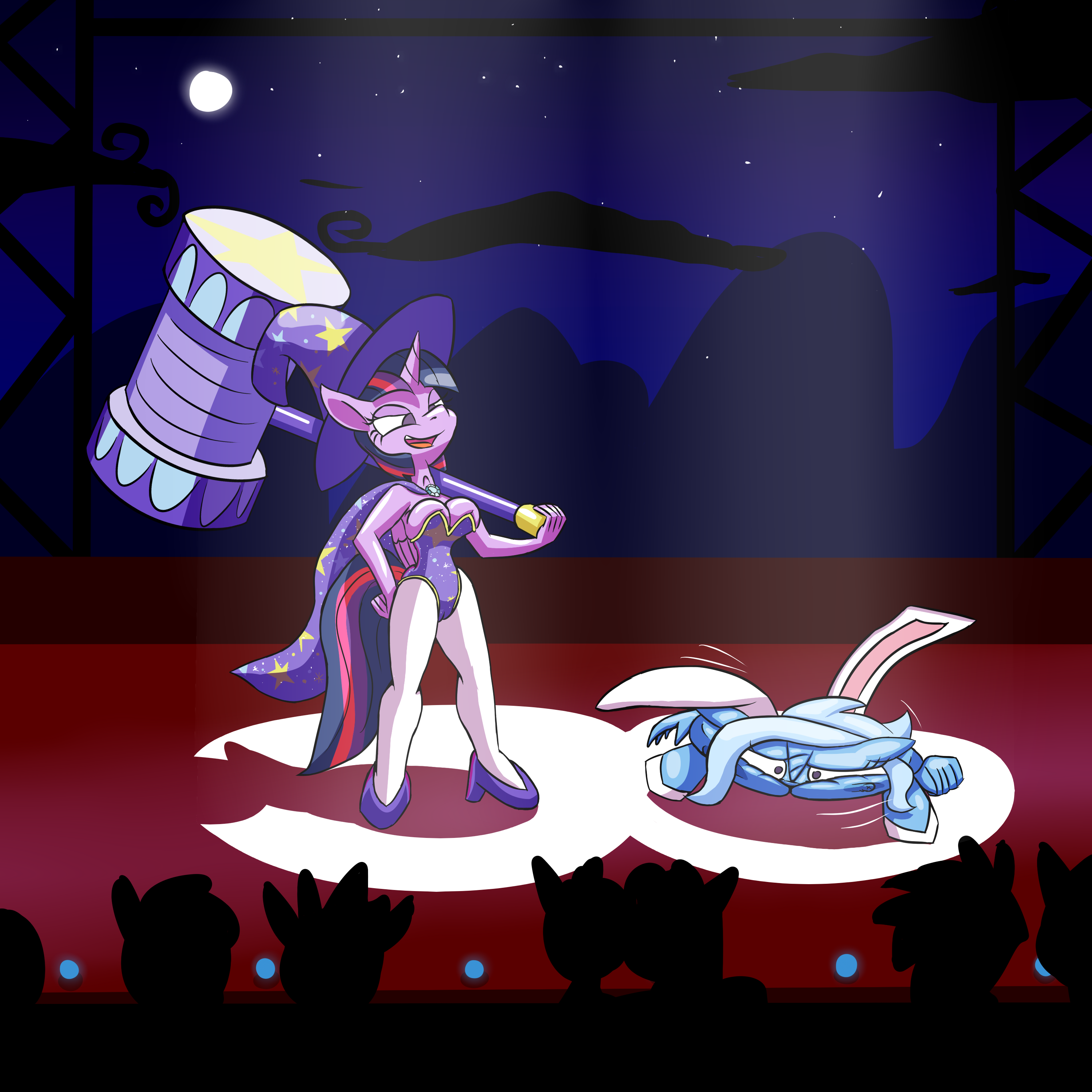 952366 Questionable Artistnoctulov Trixie Twilight Sparkle Unicorn Anthro Breasts