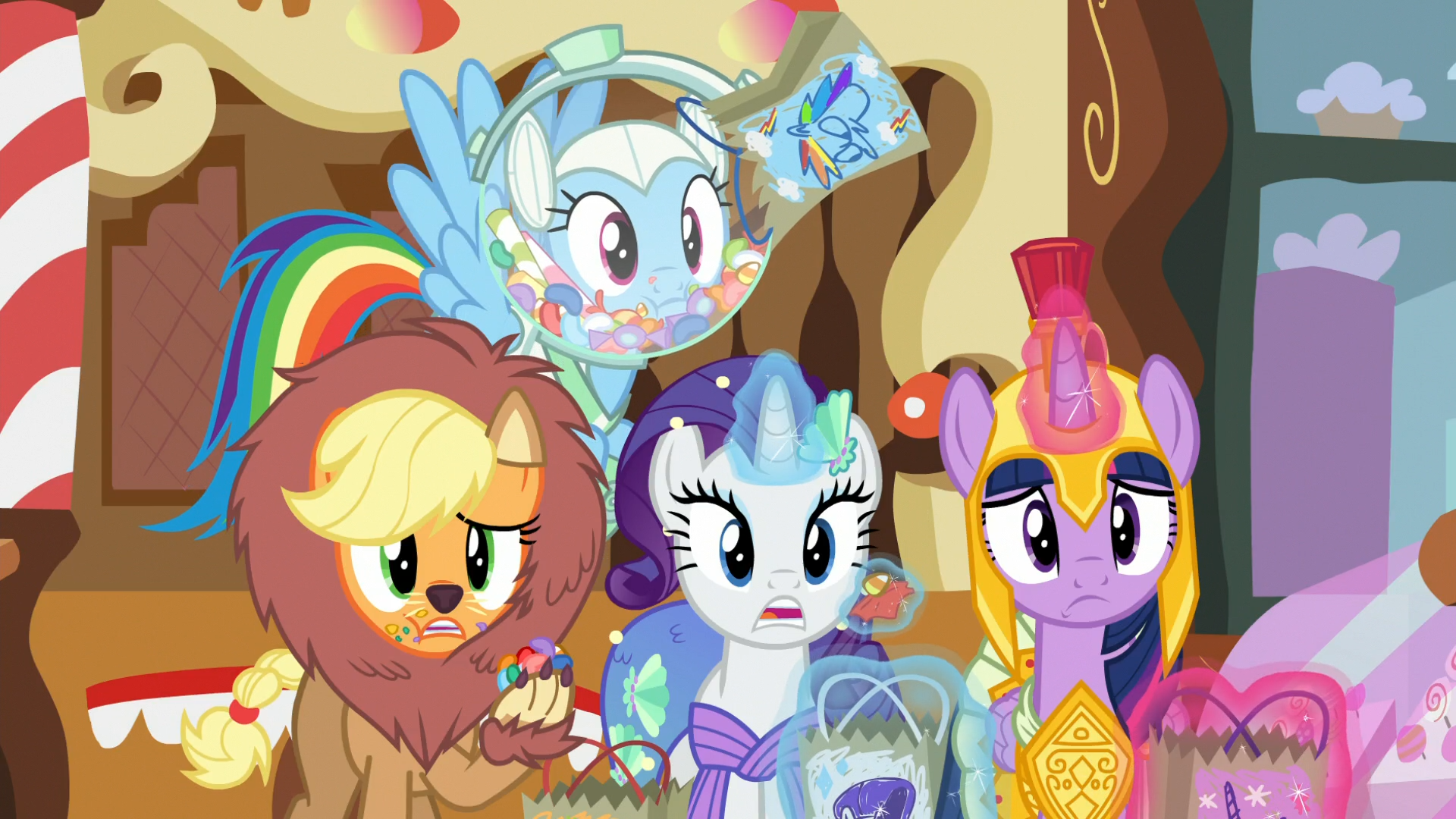 #984597 - safe, screencap, applejack, rainbow dash, rarity, twilight ...