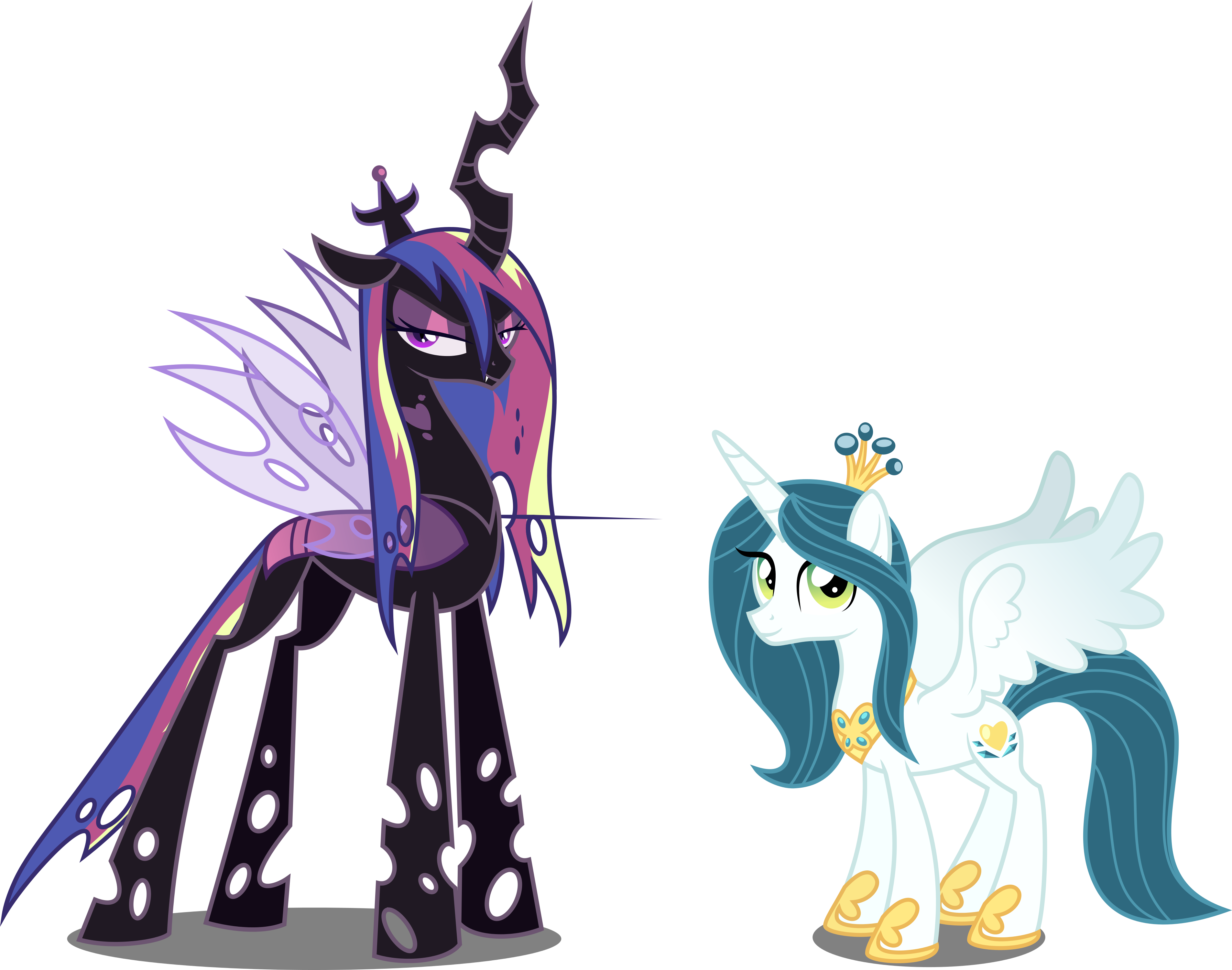 #975465 - safe, artist:xebck, edit, vector edit, princess cadance ...