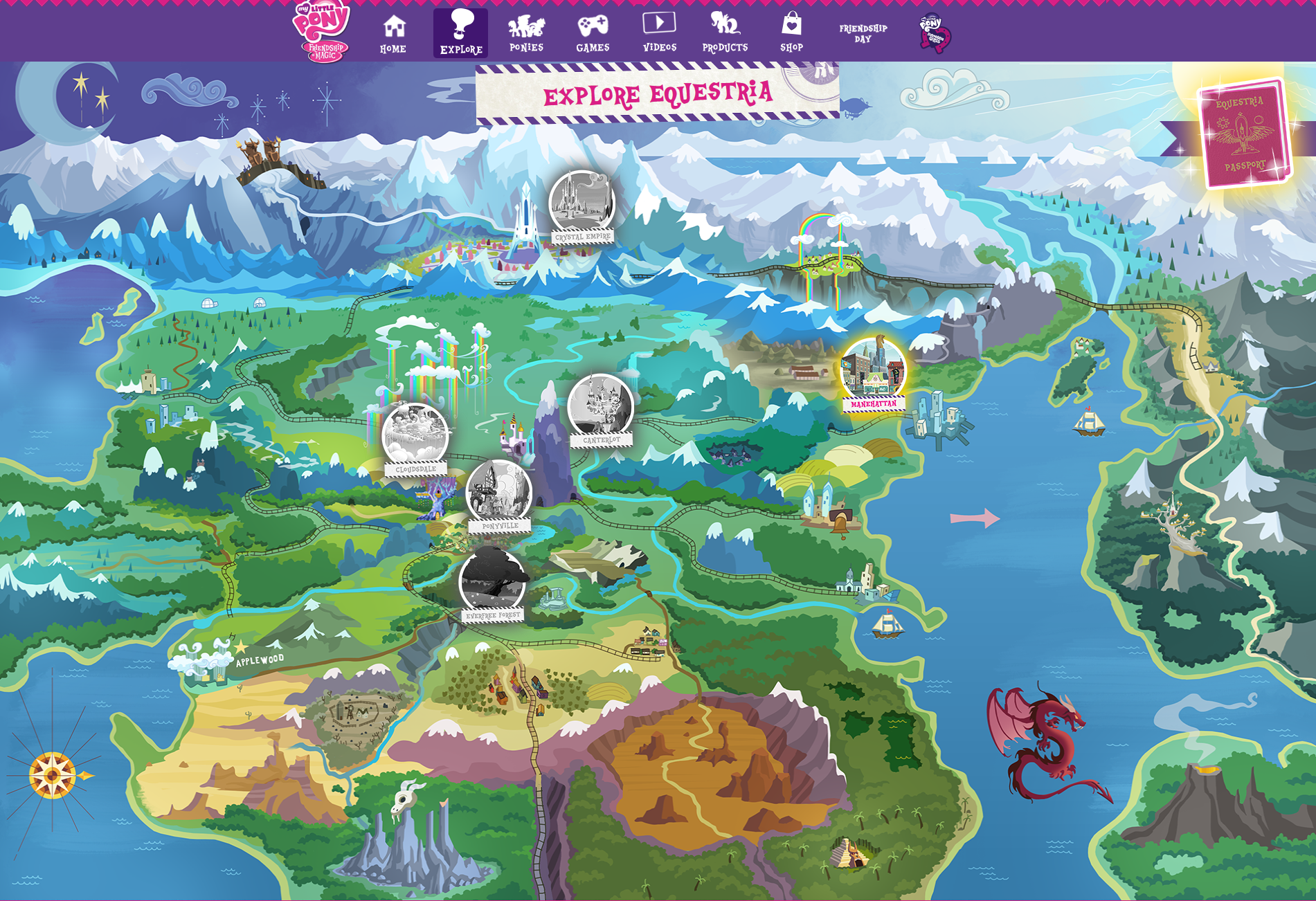 #1067376 - appleloosa, canterlot, cloudsdale, compass, crystal empire ...