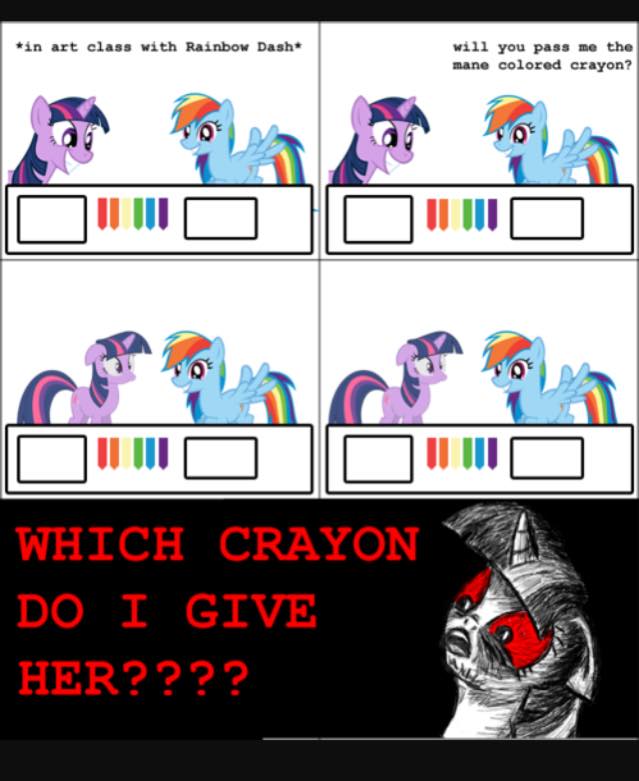 #1070119 - safe, rainbow dash, twilight sparkle, crayons, meme, rage ...
