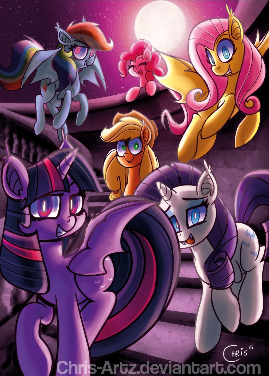 #1058429 - safe, artist:chris-artz, applejack, fluttershy, pinkie pie, rainbow dash, rarity ...