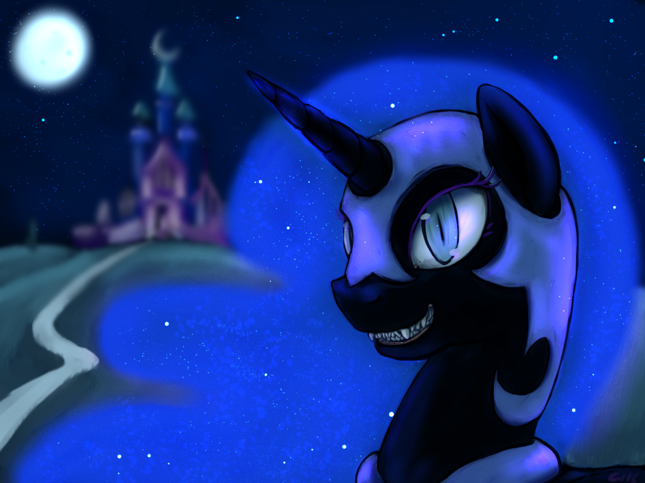 #1278906 - safe, artist:causticeichor, nightmare moon, g4, castle ...