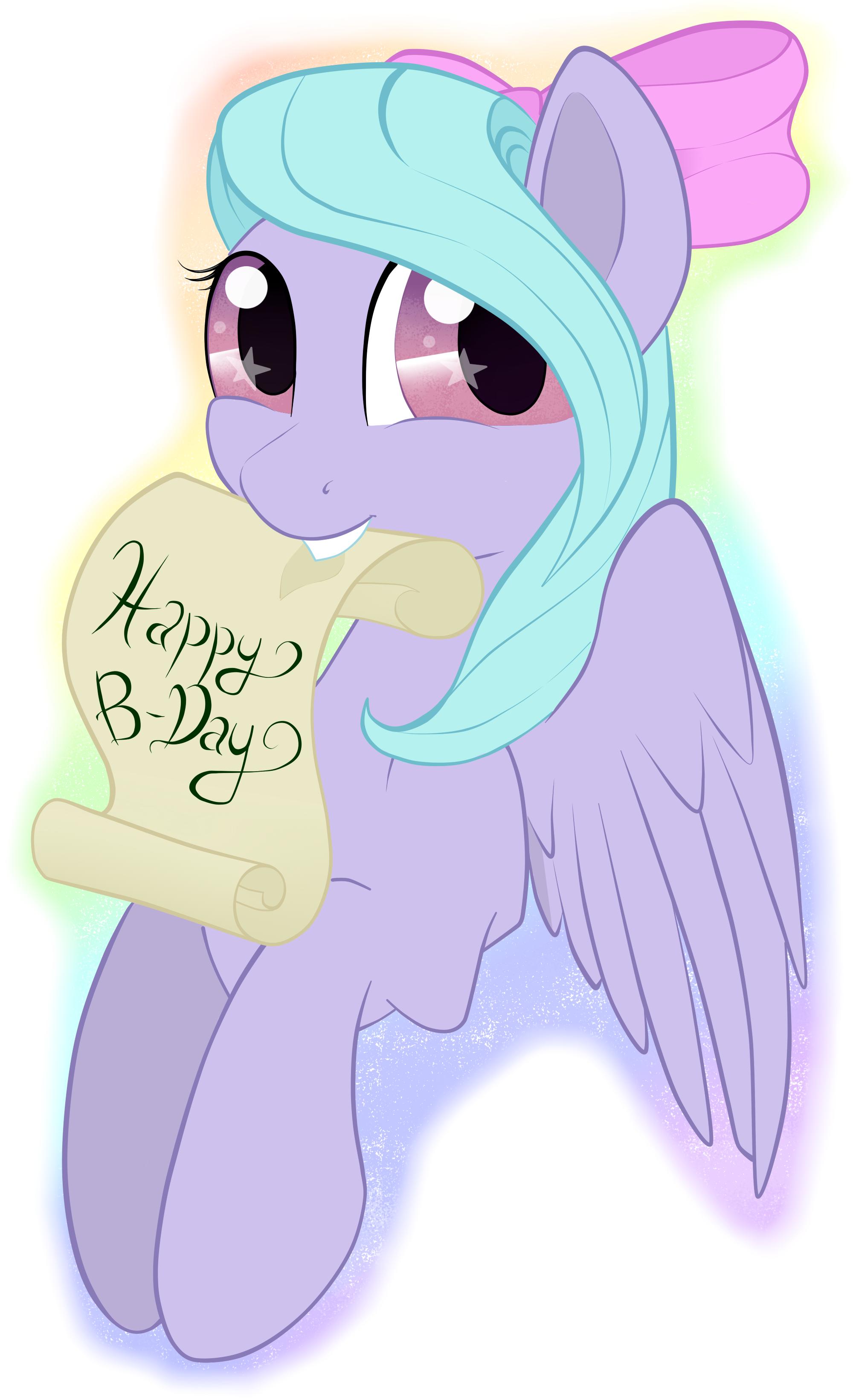 #1297750 - safe, artist:gleamydreams, flitter, birthday card, bust ...