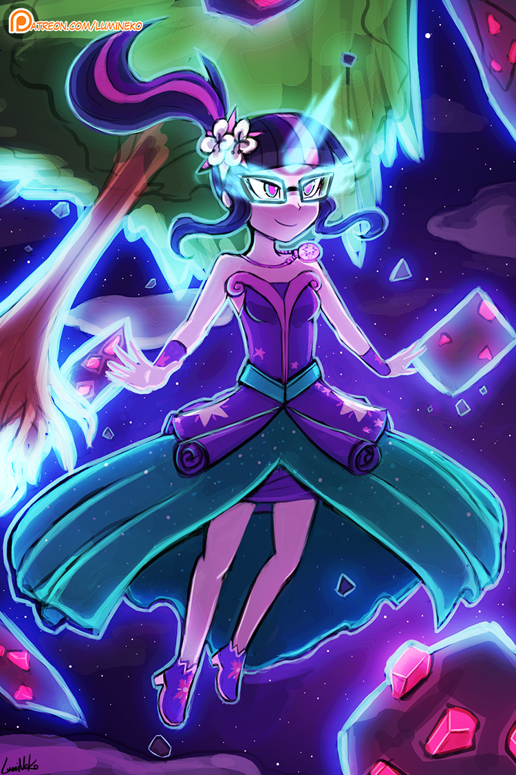#1288178 - safe, artist:lumineko, edit, sci-twi, twilight sparkle ...