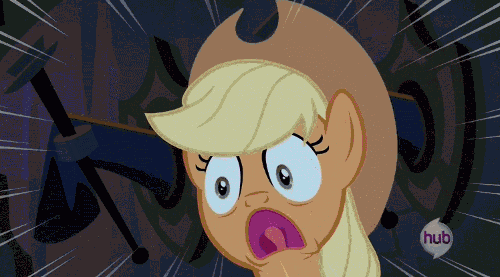 #1288498 - animated, applejack, castle mane-ia, earth pony, faic, fear ...