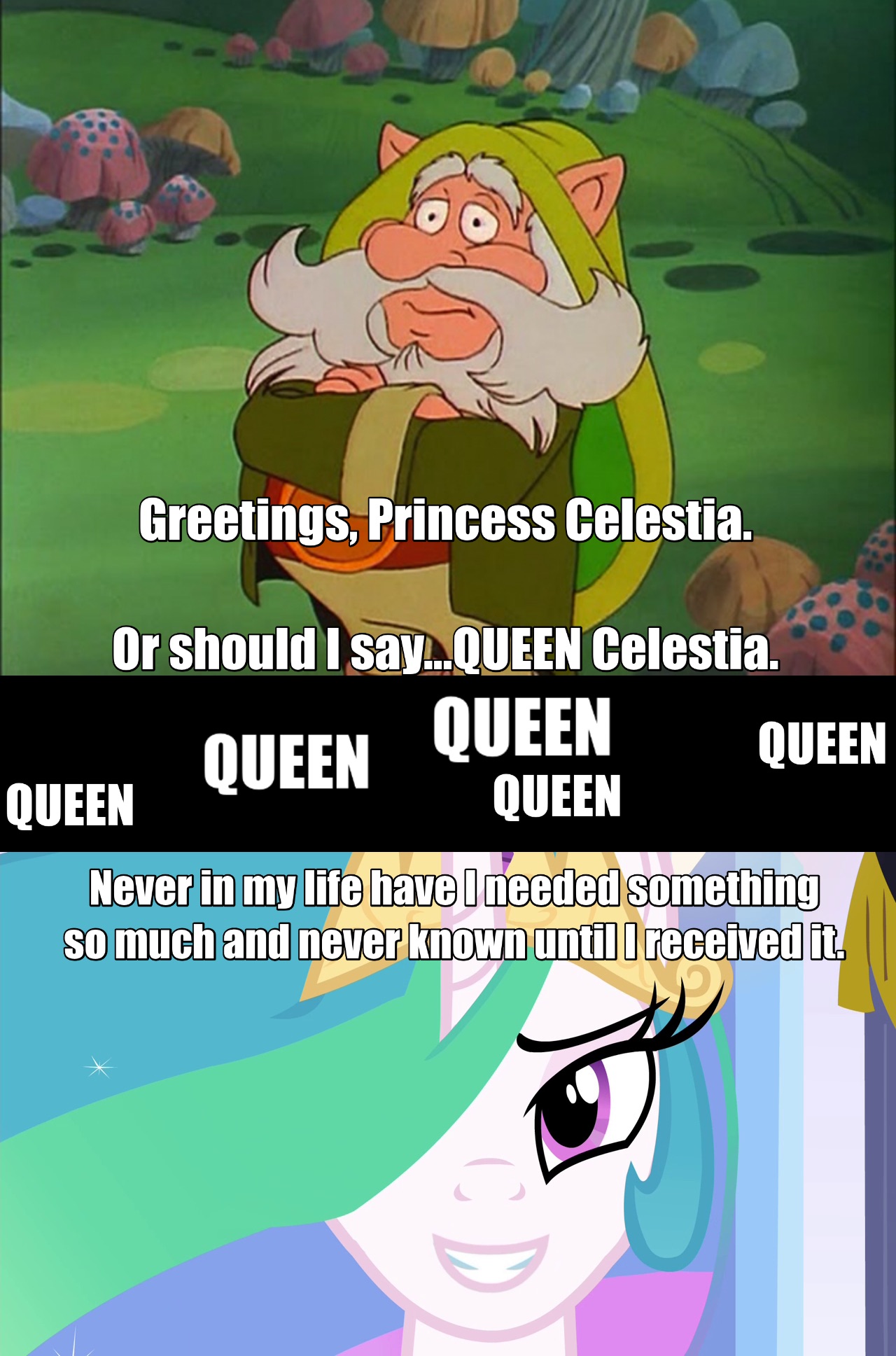 #1326680 - safe, moochick, princess celestia, g1, g4, broly the ...