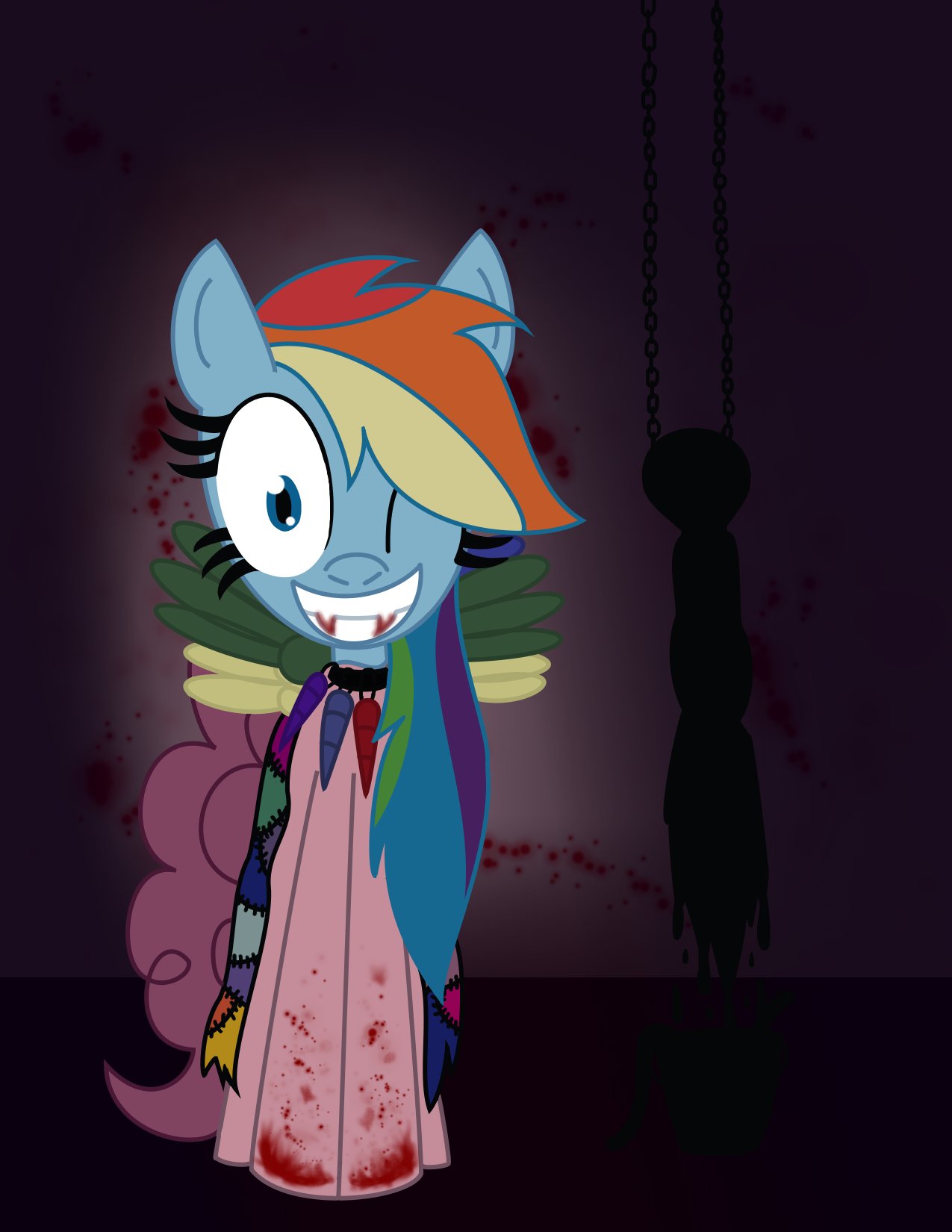 #1083879 - grimdark, artist:invaderkwin, pinkie pie, rainbow dash ...