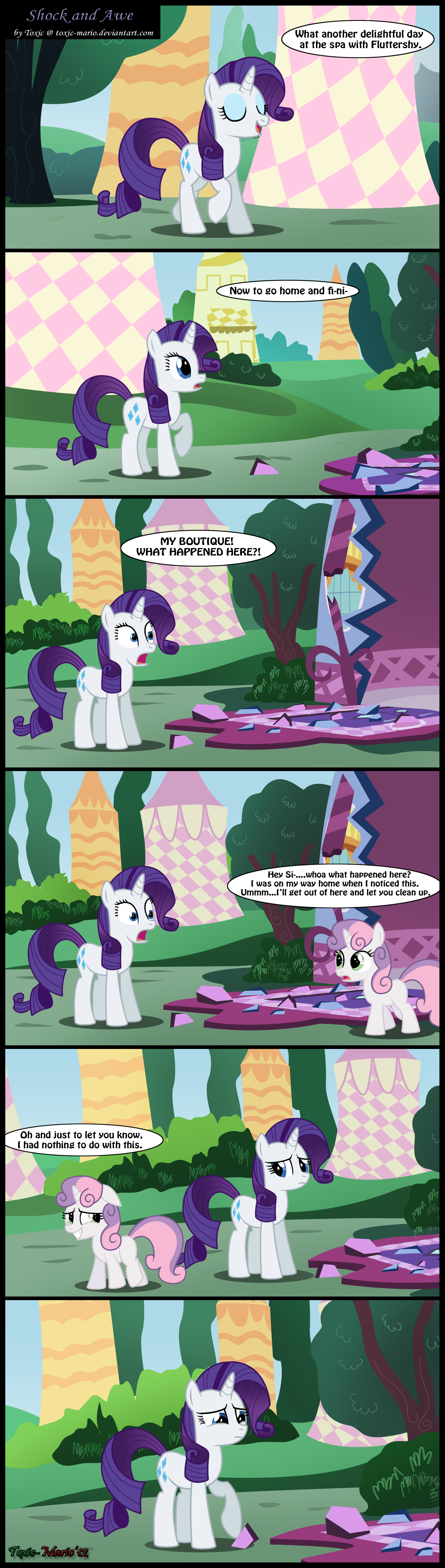 #1107897 - safe, artist:toxic-mario, rarity, sweetie belle, pony ...