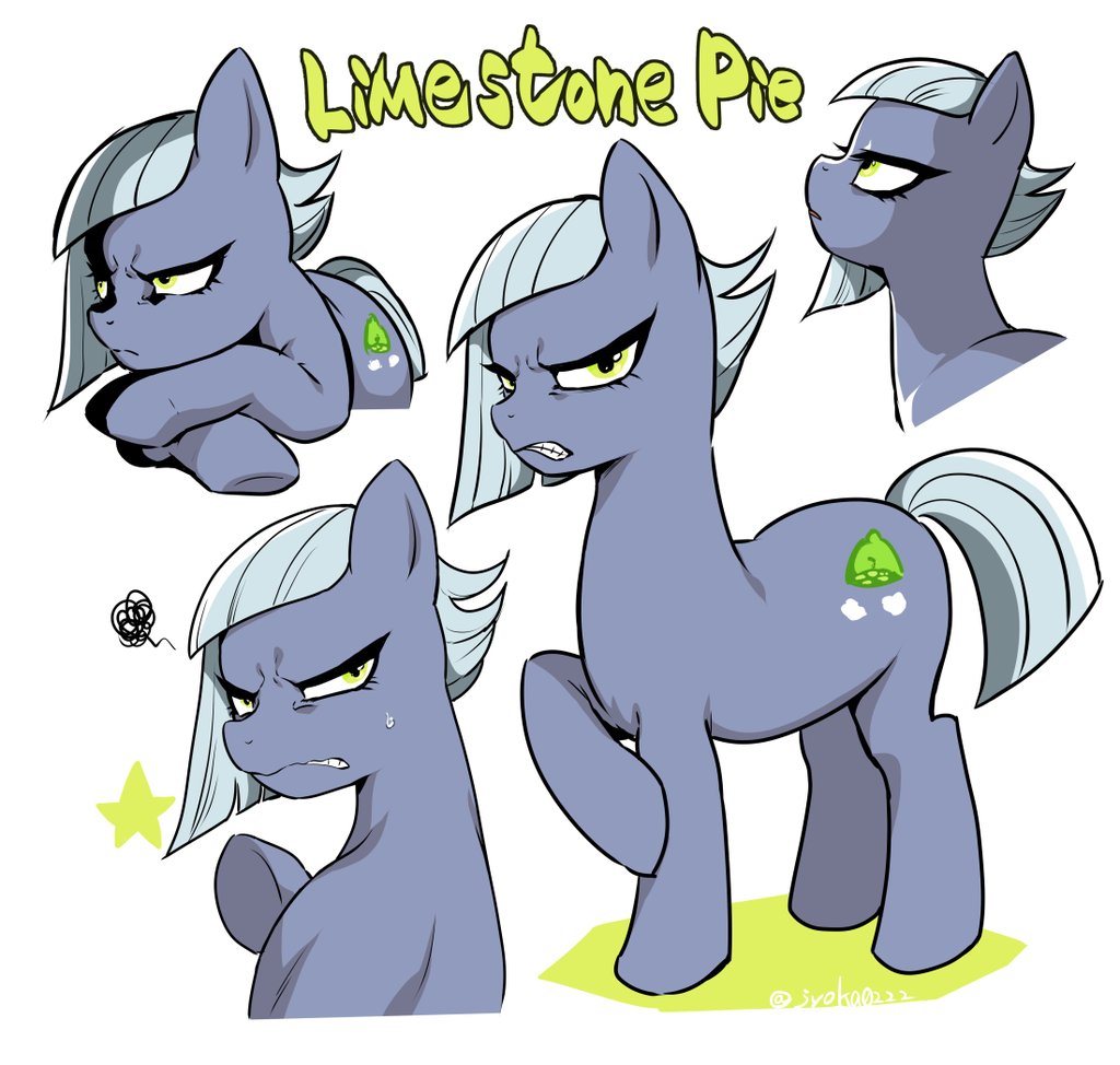 #1115085 - safe, artist:jyoka0222, limestone pie, g4, angry, female ...