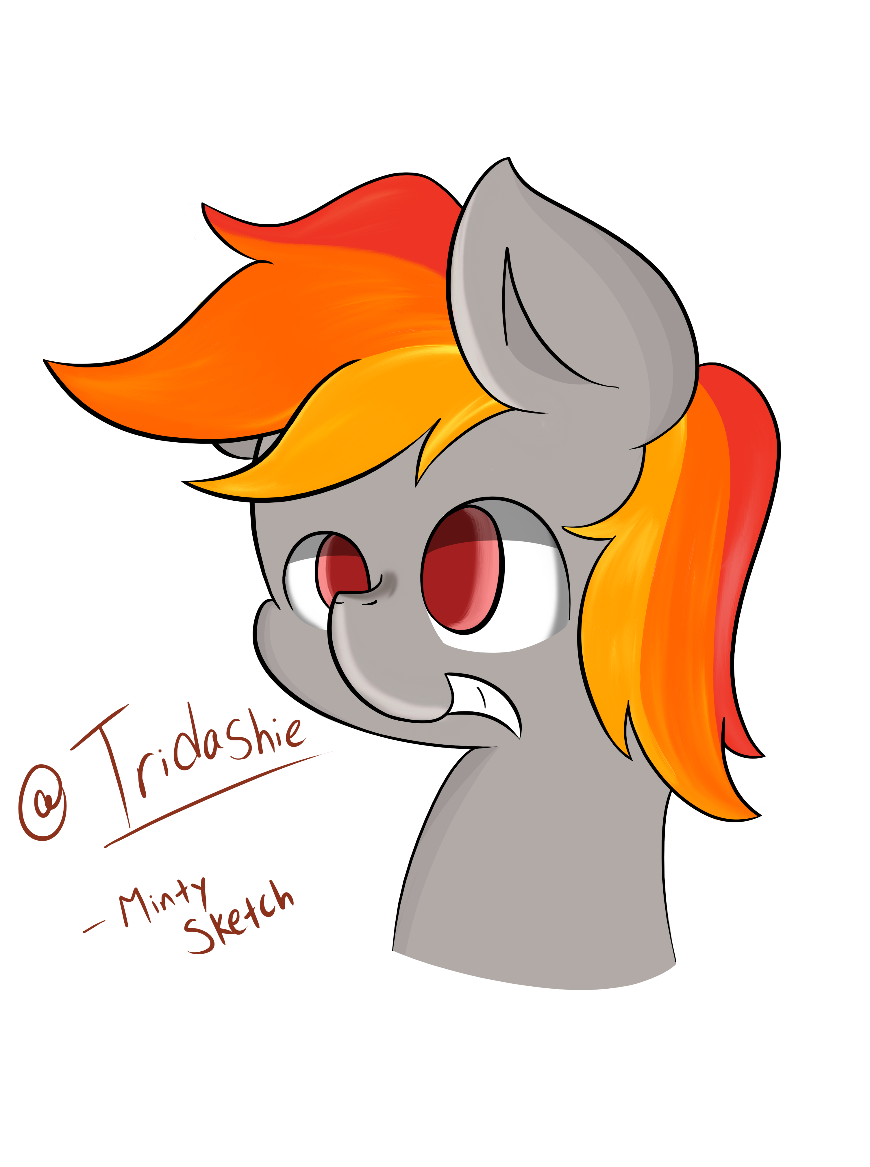 #1129399 - safe, artist:mintysketch, oc, oc only, oc:tridashie, bust ...