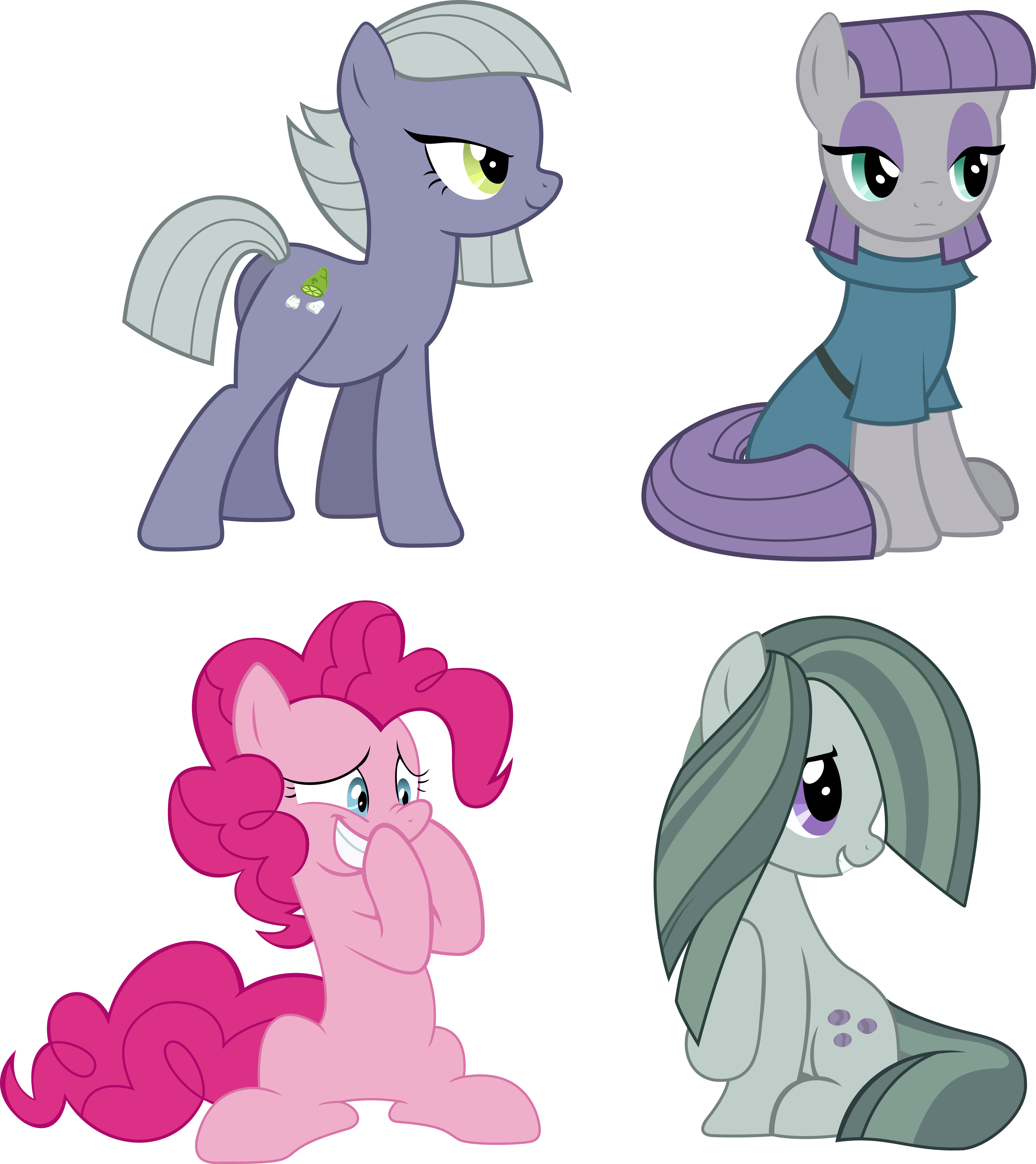 #1132935 - safe, artist:bluetech, limestone pie, marble pie, maud pie, pinkie pie, earth pony ...