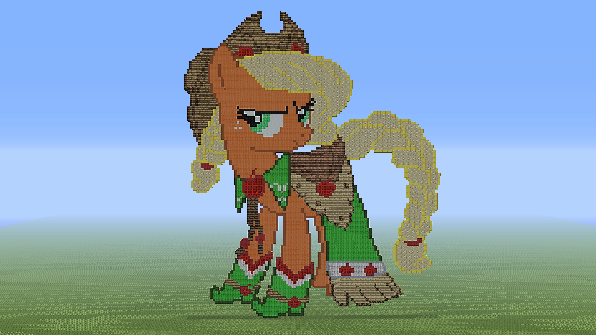 #1126134 - safe, applejack, g4, braid, braided tail, clothes, dress ...