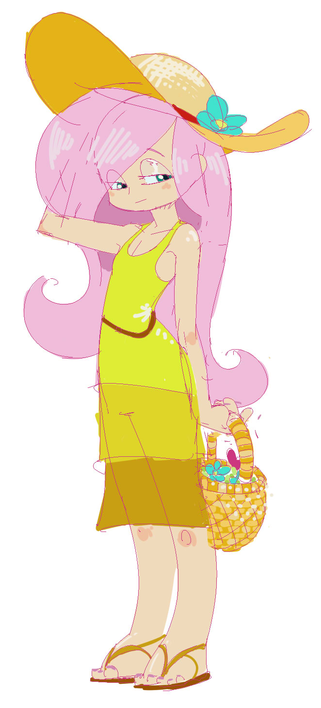 #1150789 - safe, artist:silfidum, fluttershy, human, g4, basket, feet ...