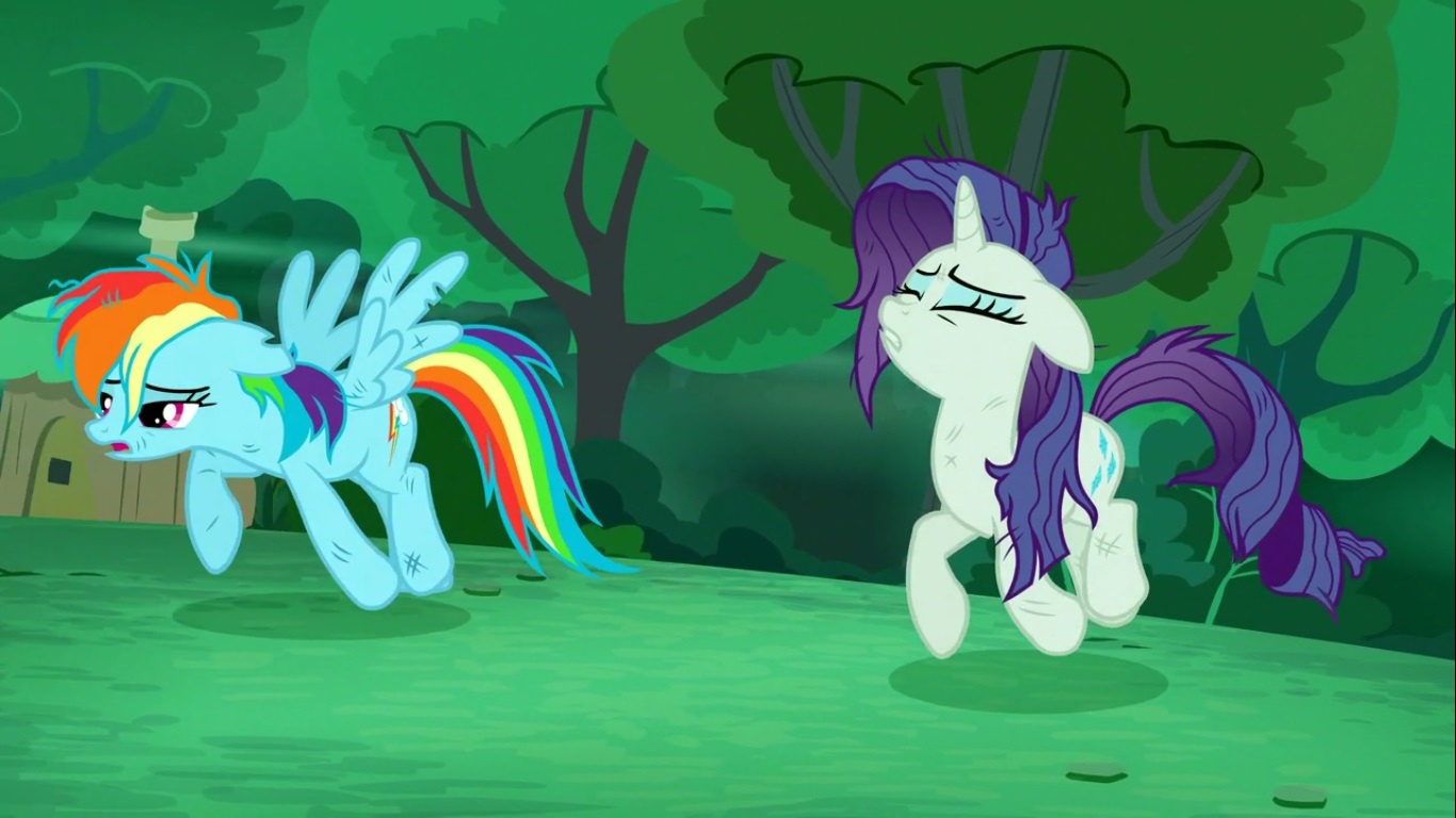 #1187605 - safe, screencap, rainbow dash, rarity, pony, the cutie re ...