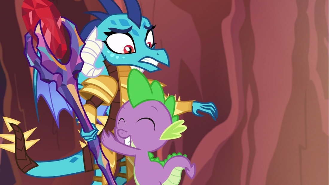 #1188943 - safe, screencap, princess ember, spike, dragon, g4, gauntlet ...