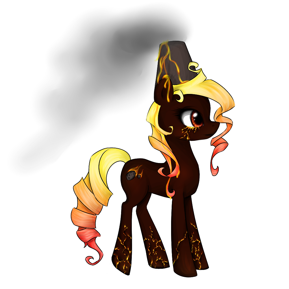 #1171783 - safe, artist:yuntaoxd, oc, oc only, lava pony, crying, hat ...