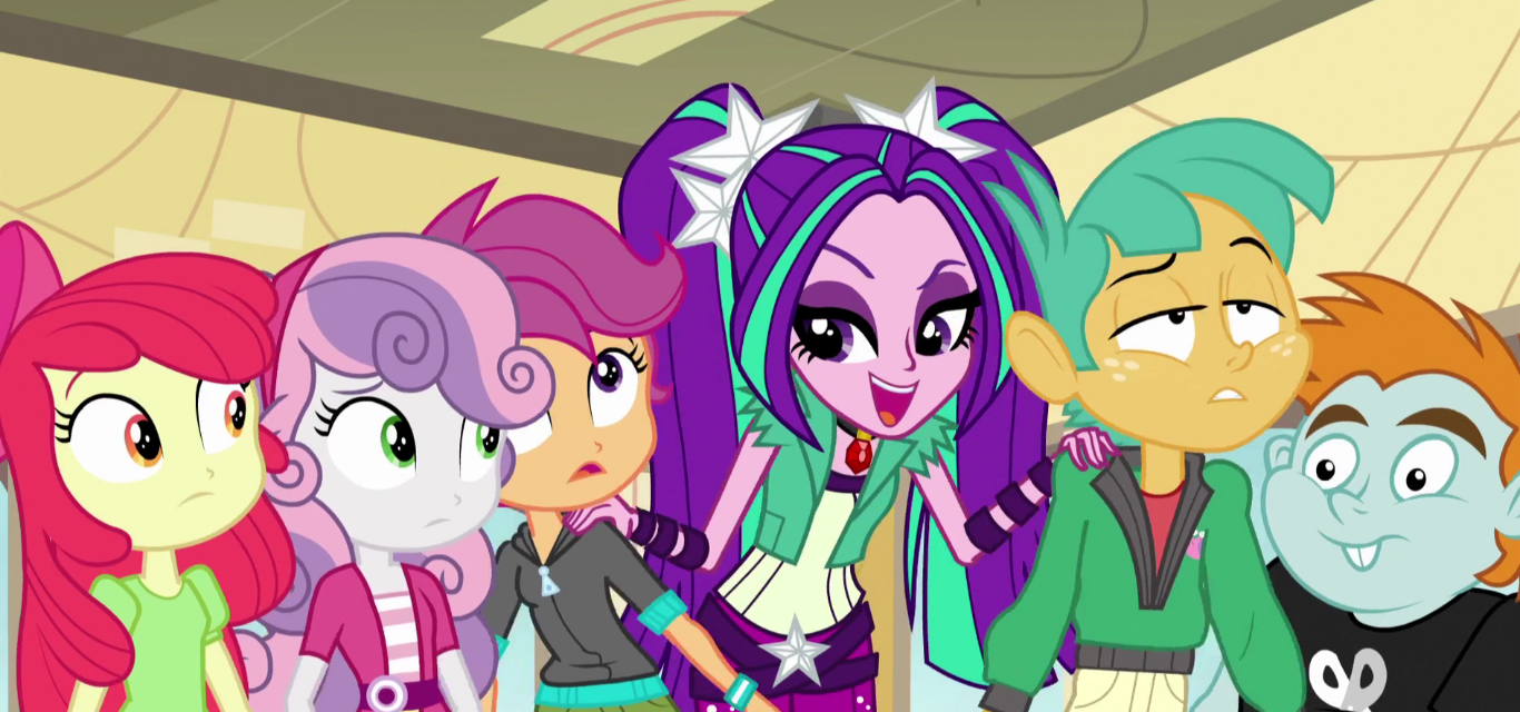 #1171911 - safe, apple bloom, aria blaze, scootaloo, snails, snips, sweetie belle, equestria ...