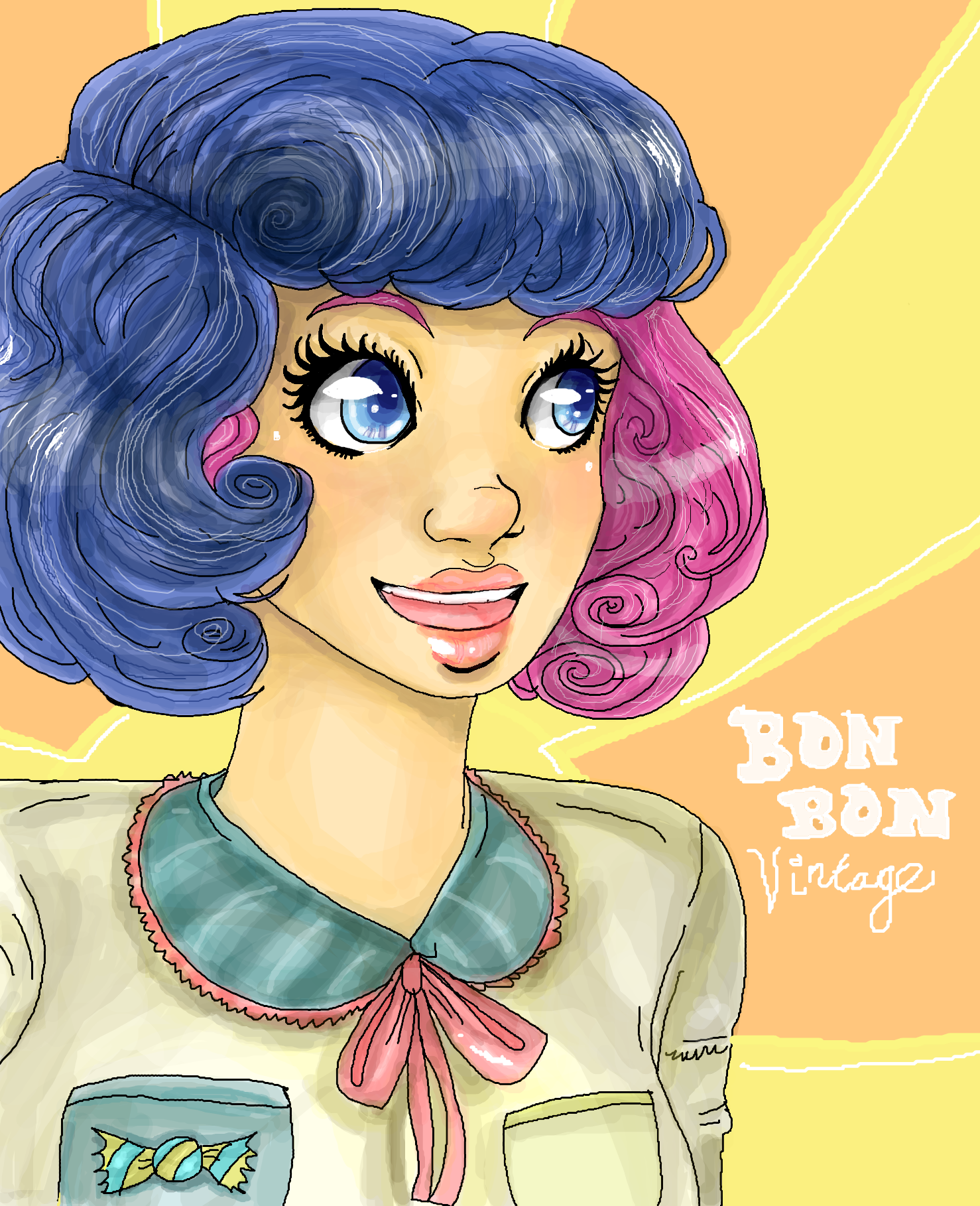 #1203723 - safe, artist:superlucky13, bon bon, sweetie drops, human, g4 ...