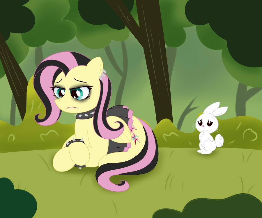 #1204529 - semi-grimdark, artist:dunkinbean, angel bunny, pegasus, pony ...