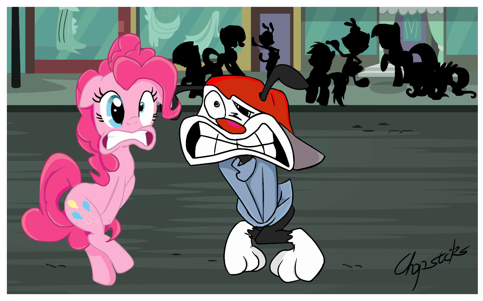 #1195728 - safe, artist:chopsticks, applejack, fluttershy, pinkie pie ...