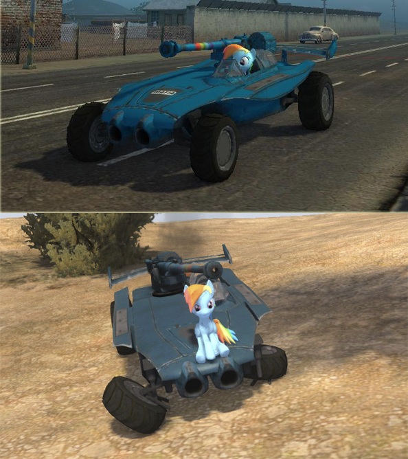 #1220146 - safe, rainbow dash, the cart before the ponies, 3d, car, elc ...