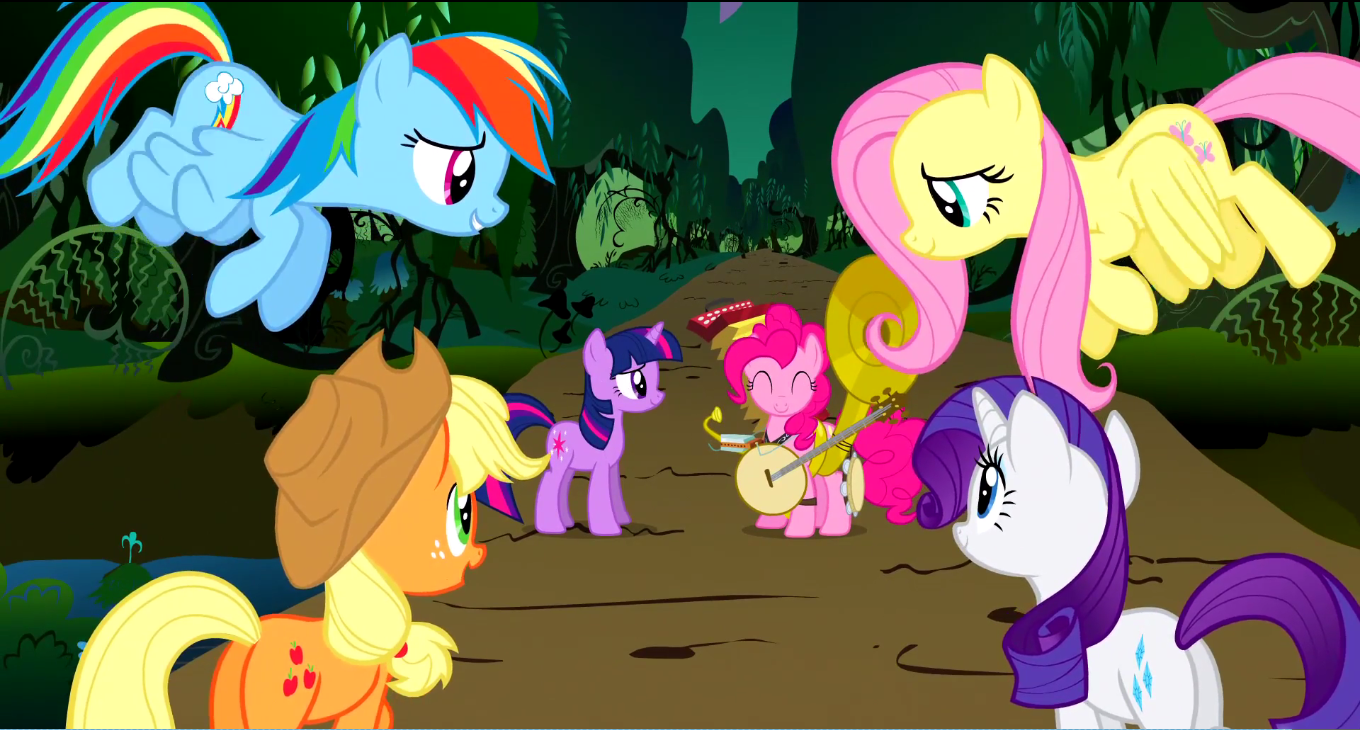 #1349963 - safe, screencap, applejack, fluttershy, pinkie pie, rainbow ...