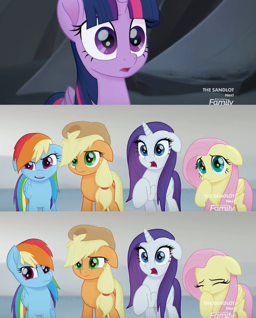 #1549295 - safe, screencap, applejack, fluttershy, rainbow dash, rarity ...