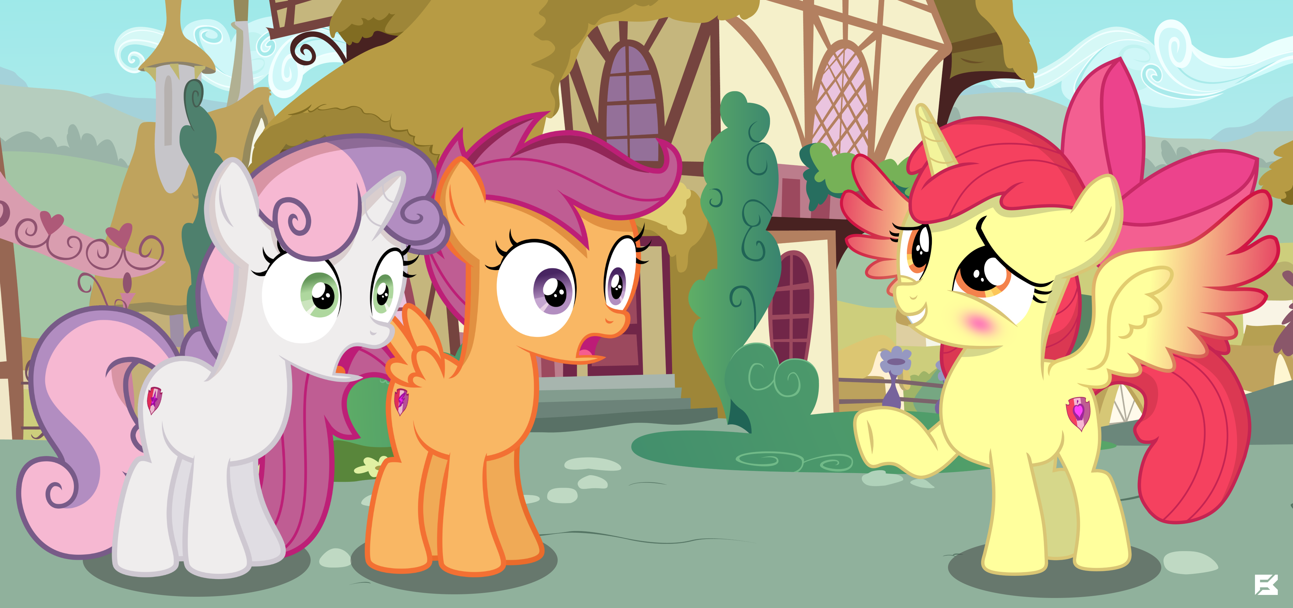 #1578174 - safe, artist:bepreeh, apple bloom, scootaloo, sweetie belle ...