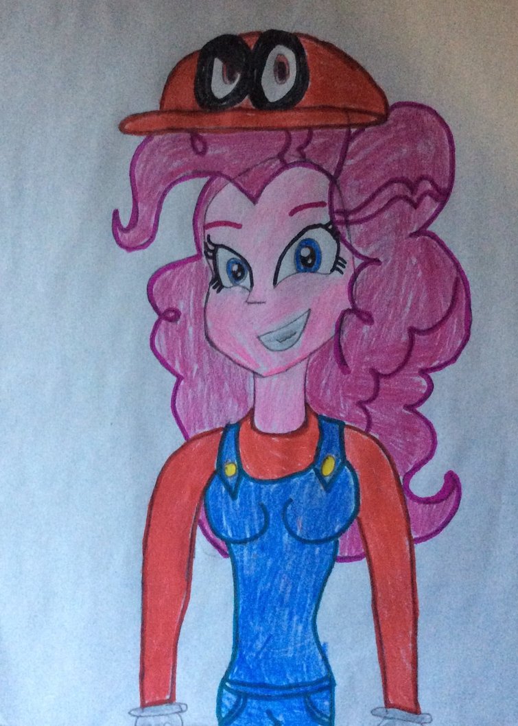 #1580085 - safe, pinkie pie, equestria girls, cappy (mario), crossover ...