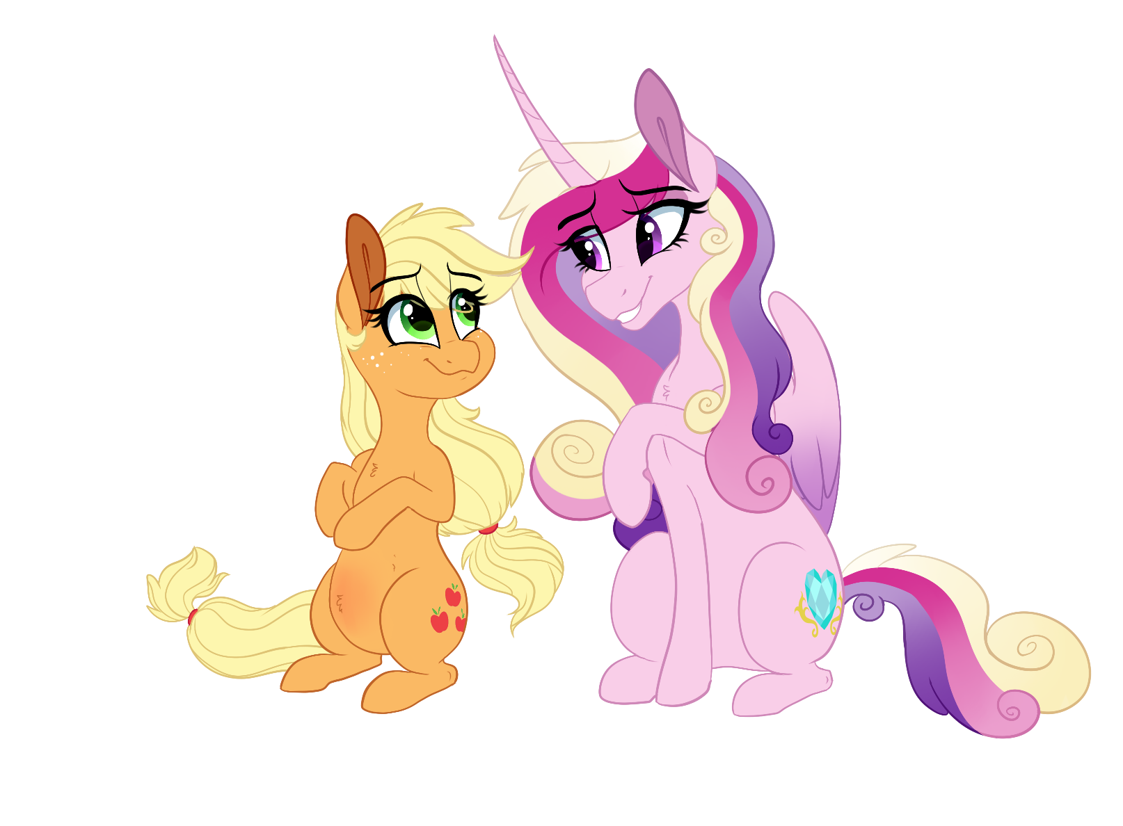 #1608236 - safe, artist:saphi-boo, applejack, princess cadance, shining ...