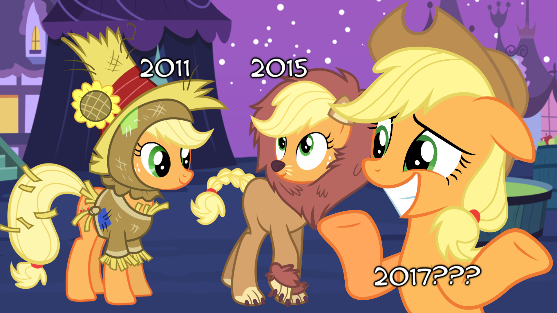 #1400117 - safe, applejack, g4, luna eclipsed, scare master, animal ...